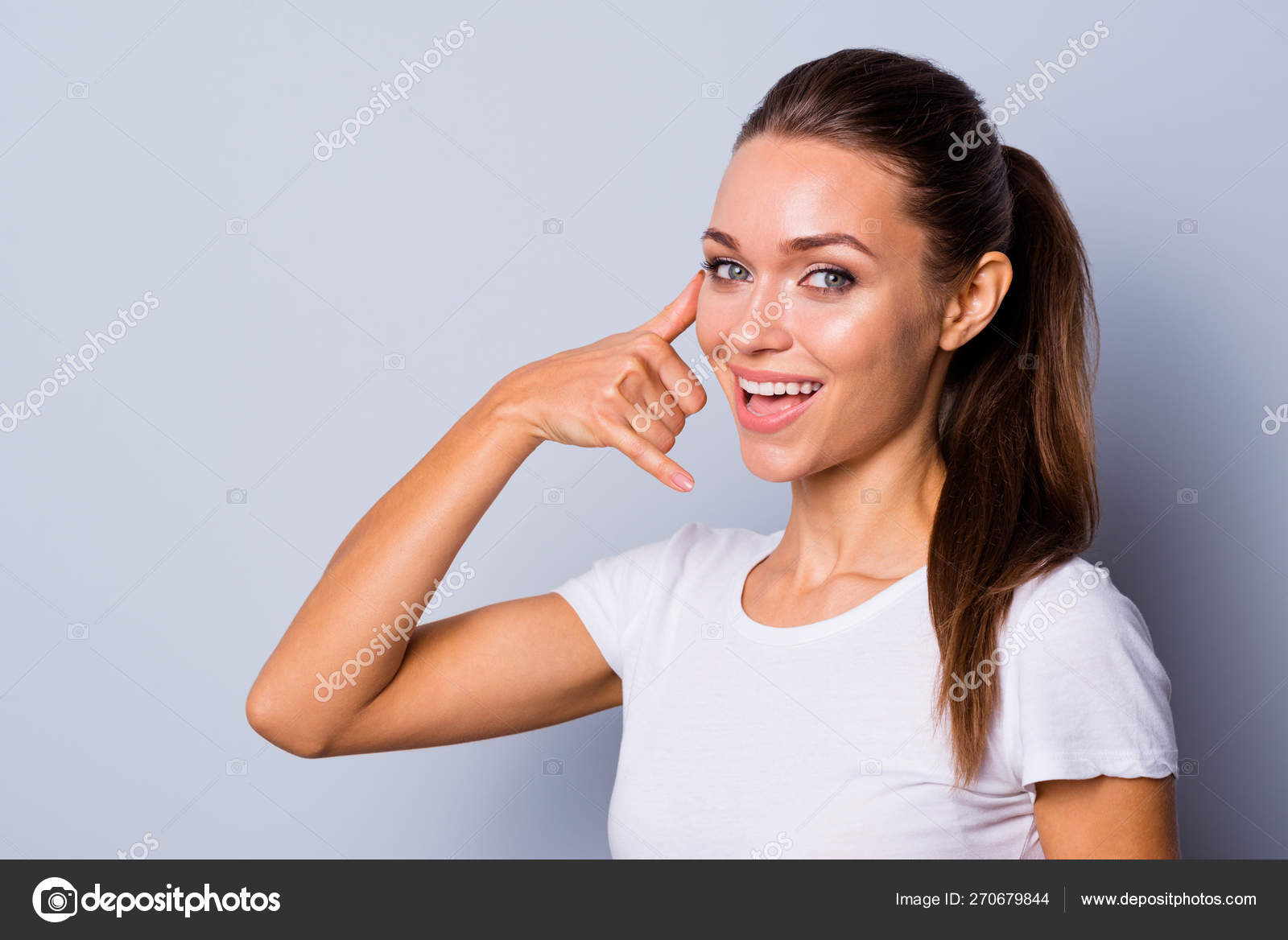 Close up side profile photo beautiful amazing she her lady ideal ...