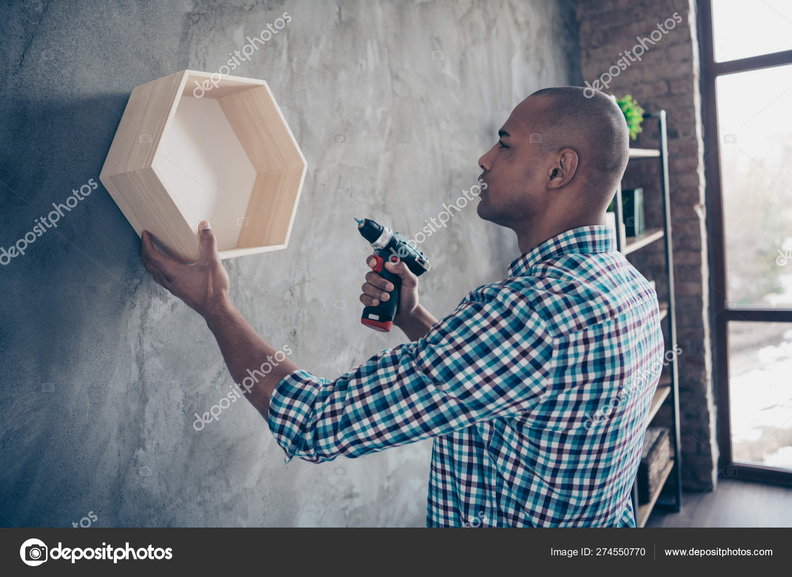 Profile side view photo of professional charming focused hold hand ...