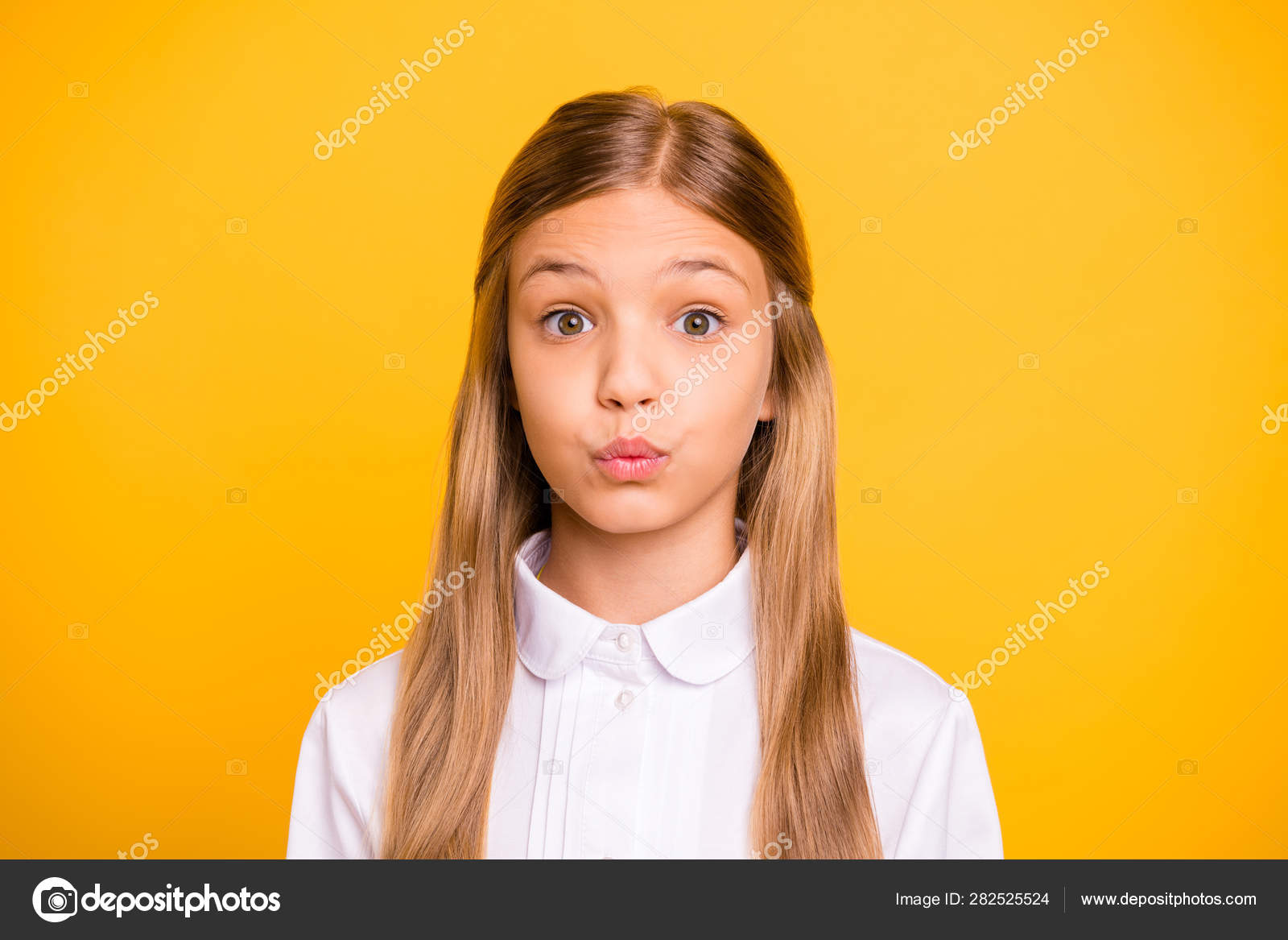 Close Up Portrait Of Her She Nice Looking Attractive Winsome Sweet Well
