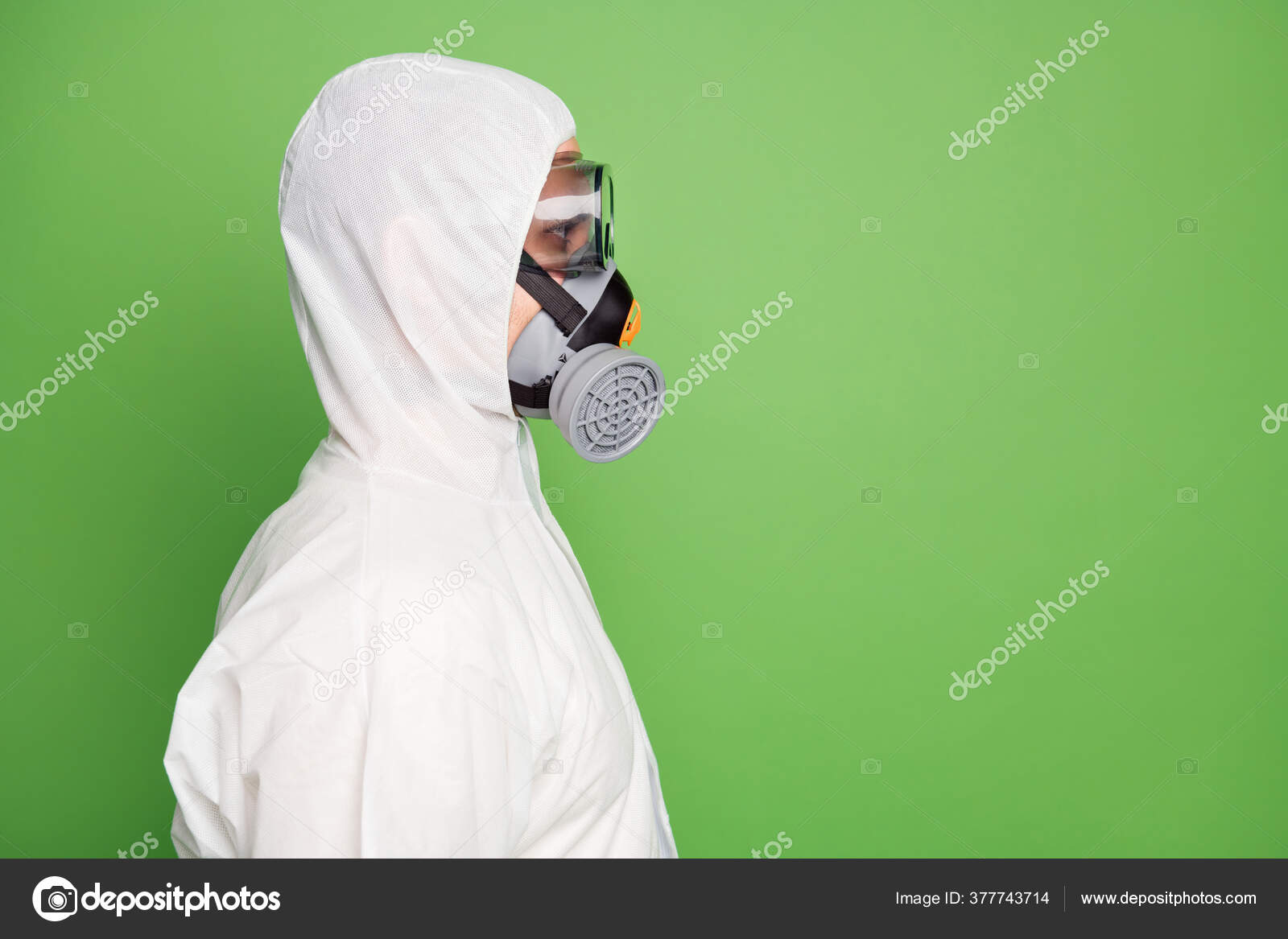 Close-up profile side view portrait of his he nice confident ...