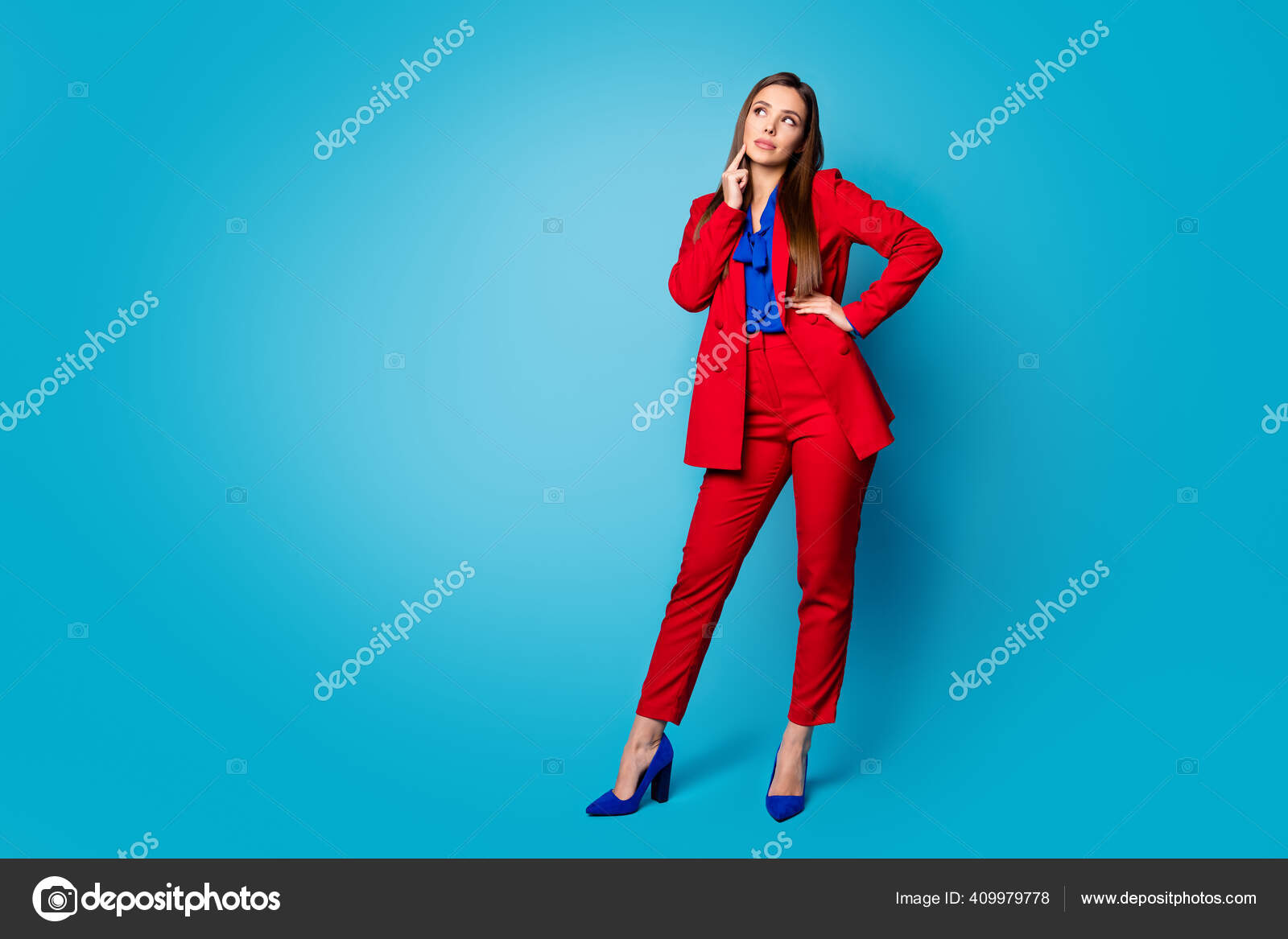 Full length body size view of her she nice-looking attractive charming ...