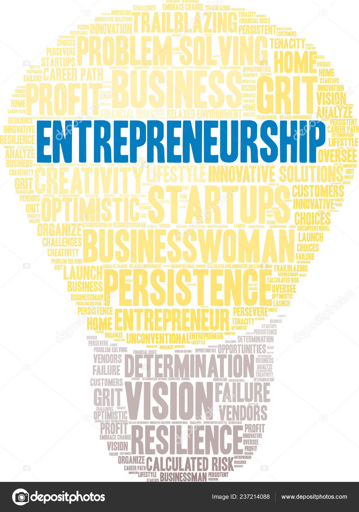 Entrepreneurship Word Cloud White Background Stock Vector Image by ...