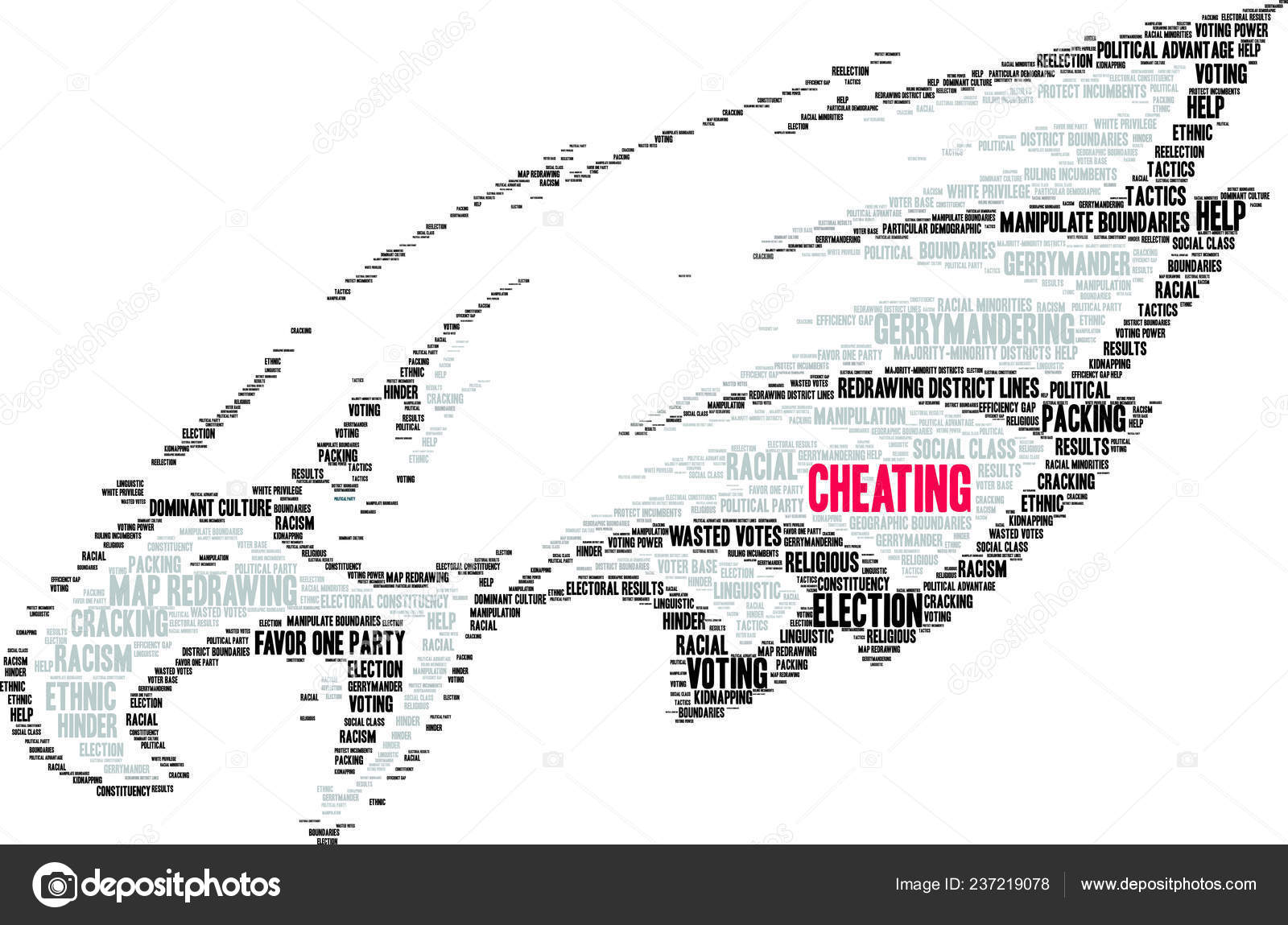 Cheating Gerrymandering Word Cloud White Background Stock Vector by ...
