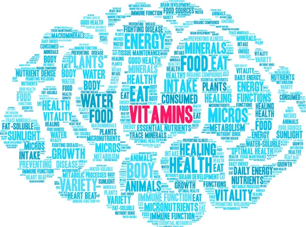 Vitaminas Palabra Nube Vector De Stock De ©arloo 309624430