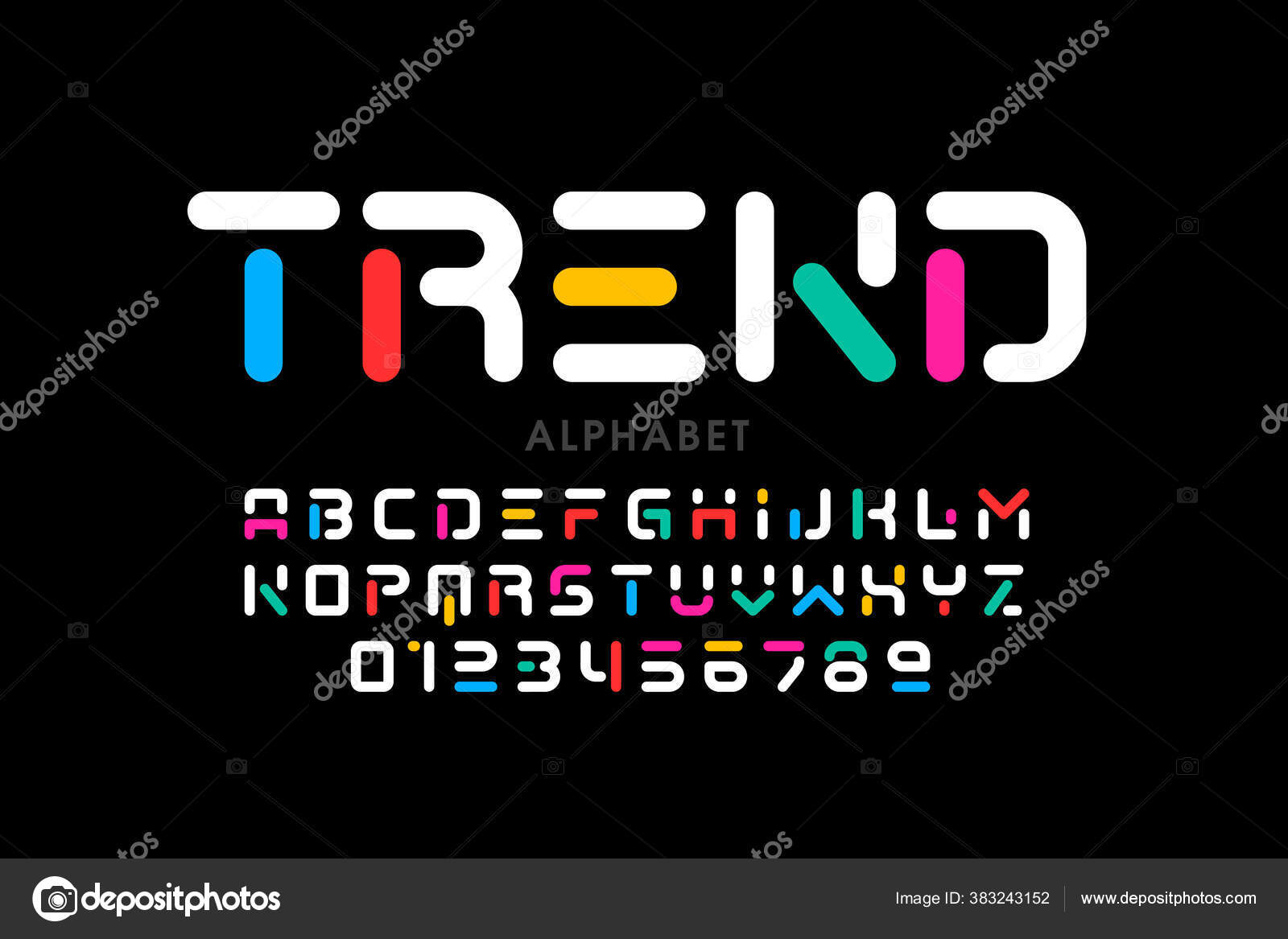 Modern Font Design Trendy Alphabet Letters Numbers Stock Vector Image ...