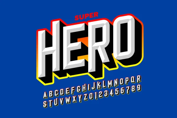 Comics Superhero Style Font Alphabet Letters Numbers Stock Vector Image ...
