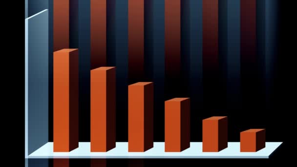 4k 3D animation of 2D vector bar graph chart showing data visualization ...