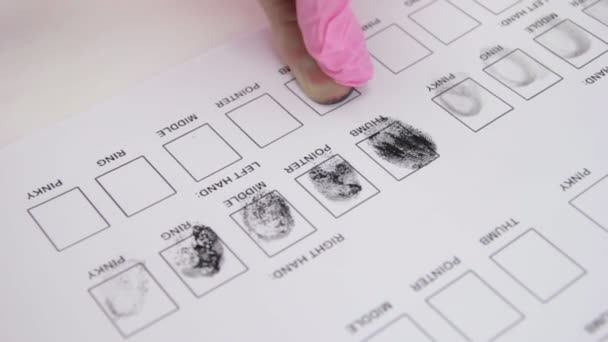 Woman has been fingerprinted in a special document — Stock Video ...