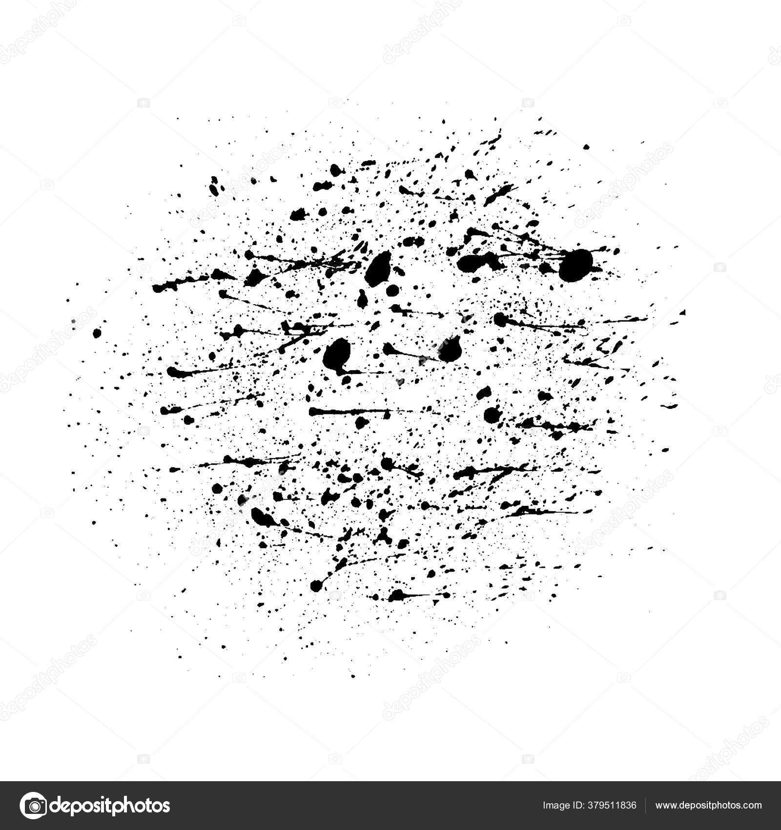 Black Ink Splatter Background Isolated White Stock Vector Image by ...