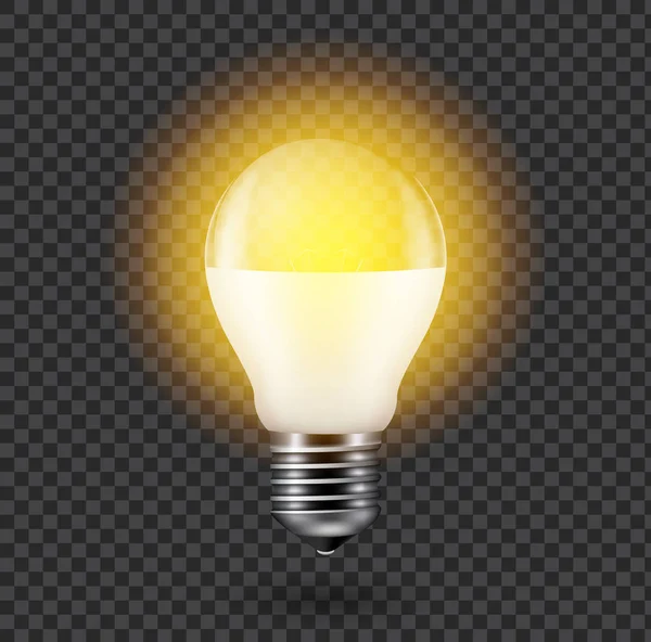Transparent glass light bulb vector illustration, shiny screw lightbulb ...