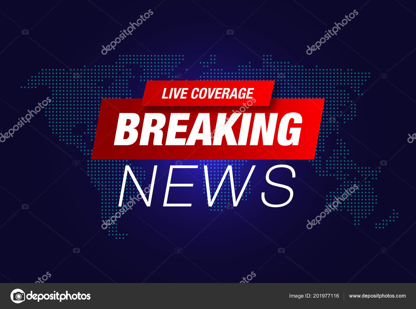 Breaking News Bannière Rouge Sur Fond Dégradé Bleu Carte Monde Vecteur ...