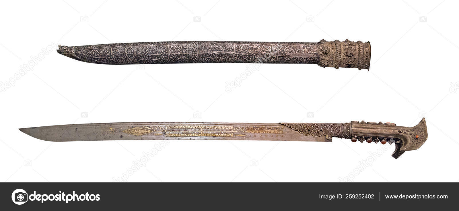 Scimitar isolated on white background. vintage scimitar Stock Photo by ...