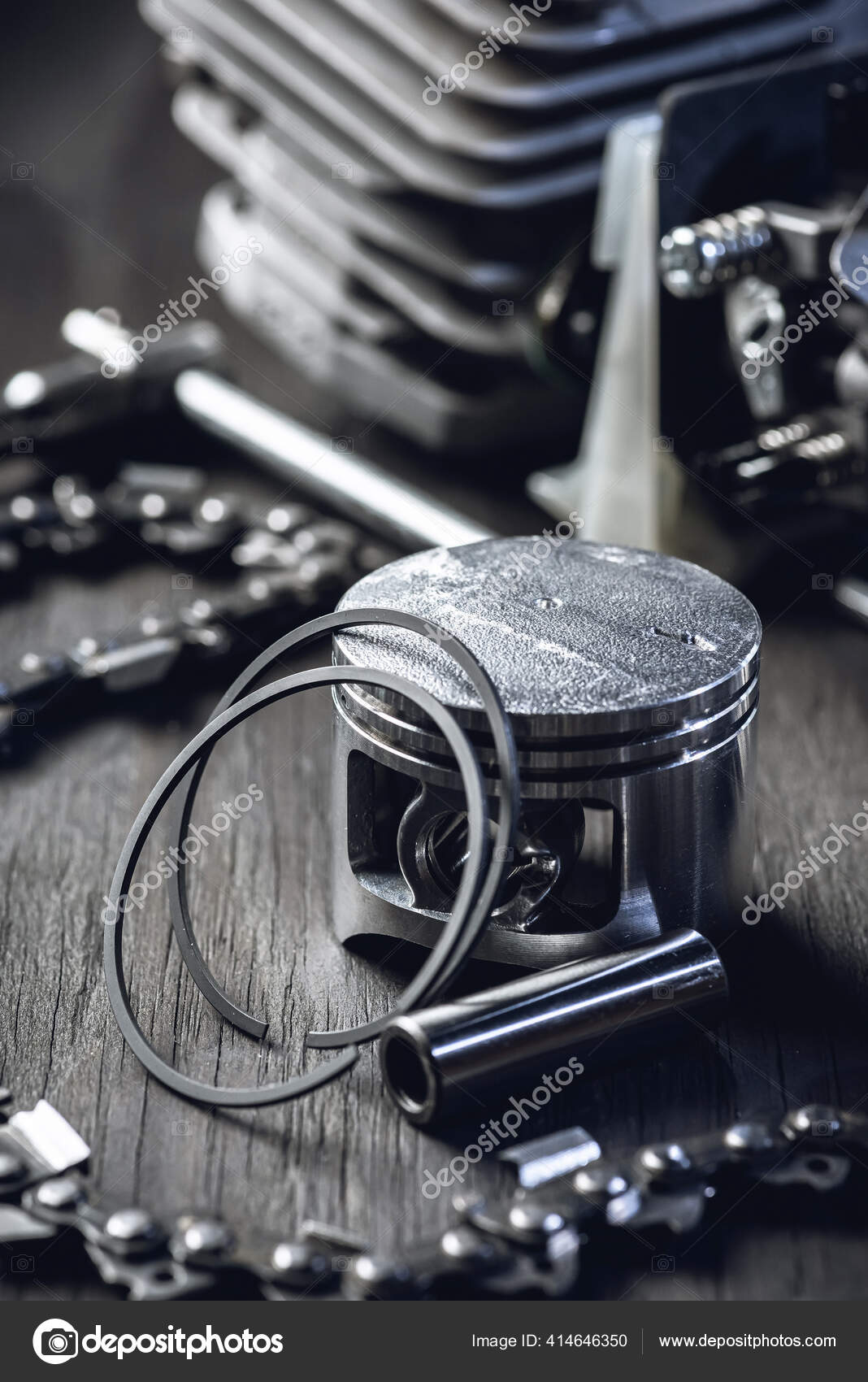 Chainsaw Engine Parts Cylinder Piston Rings Pin Spark Plug Garden Stock ...