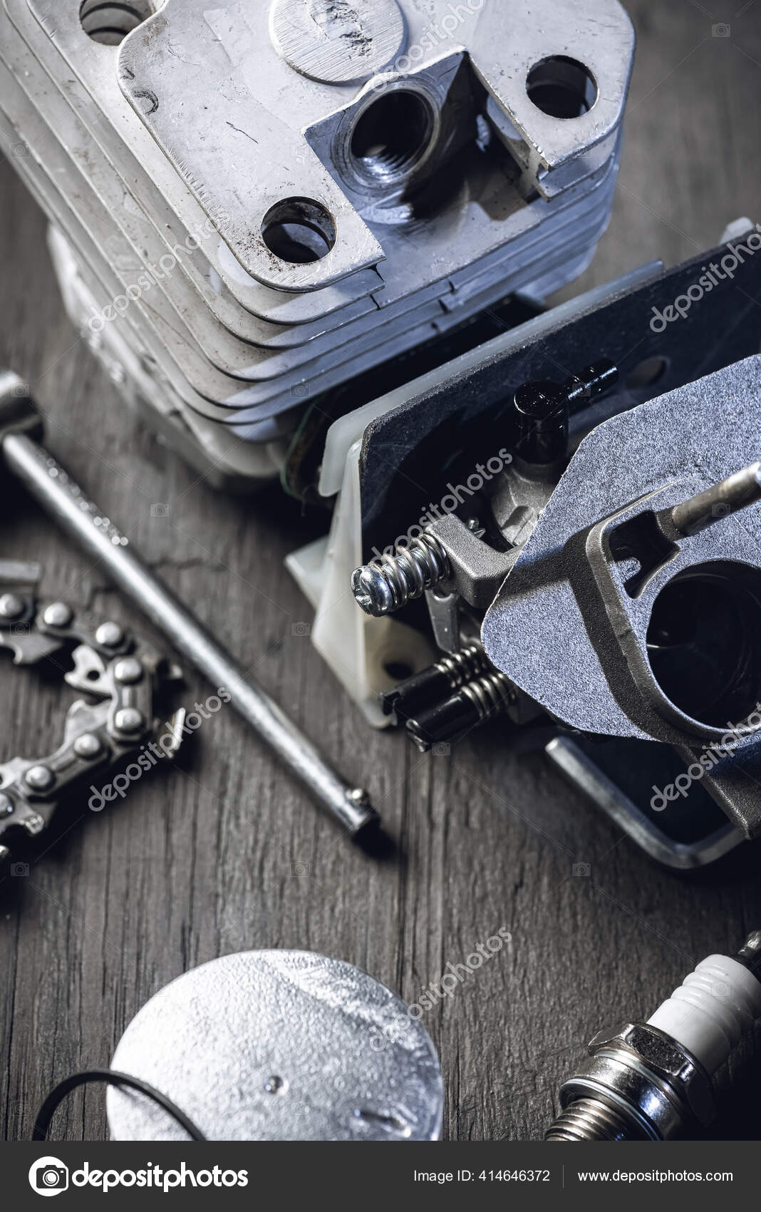 Chainsaw Engine Parts Cylinder Piston Rings Pin Spark Plug Garden Stock ...