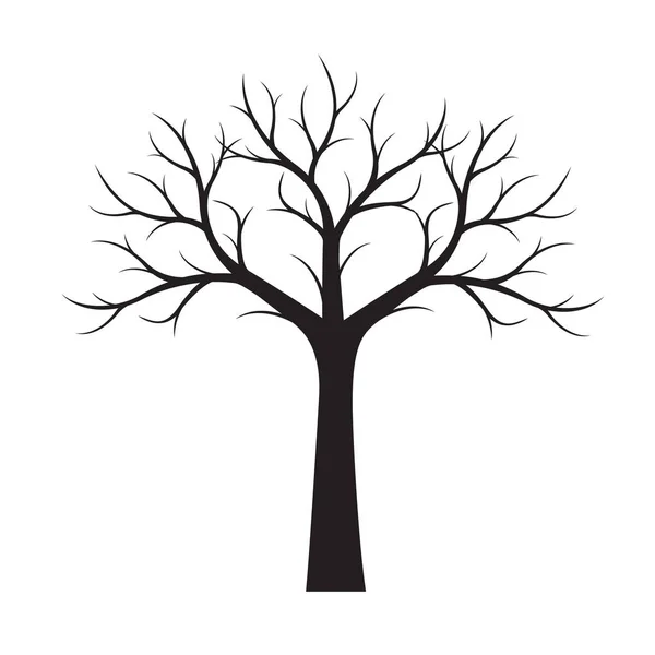 Black Tree without Leaves. Vector Illustration. Stock Vector Image by ...