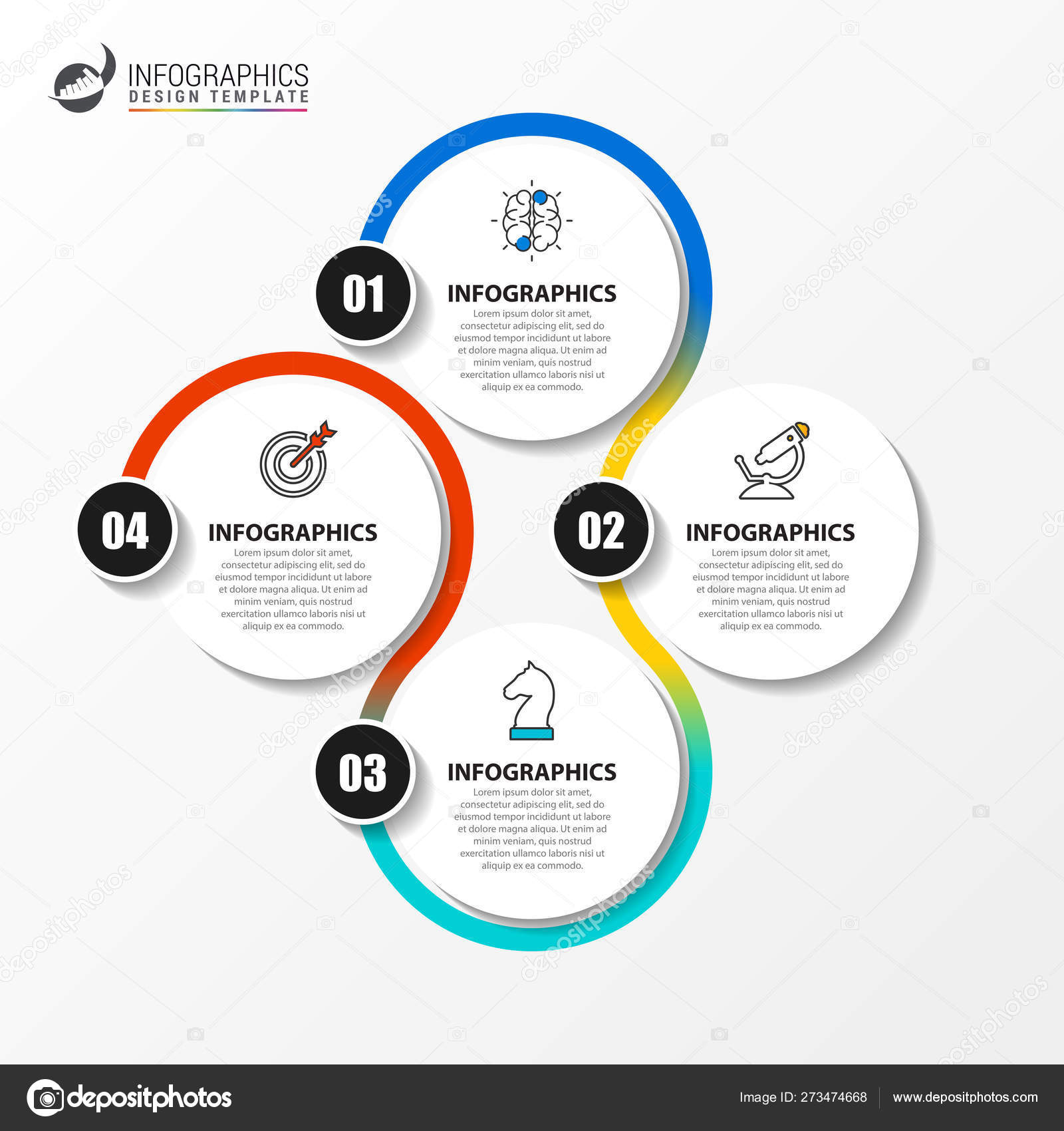 Infographic design template. Creative concept with 4 steps Stock Vector ...