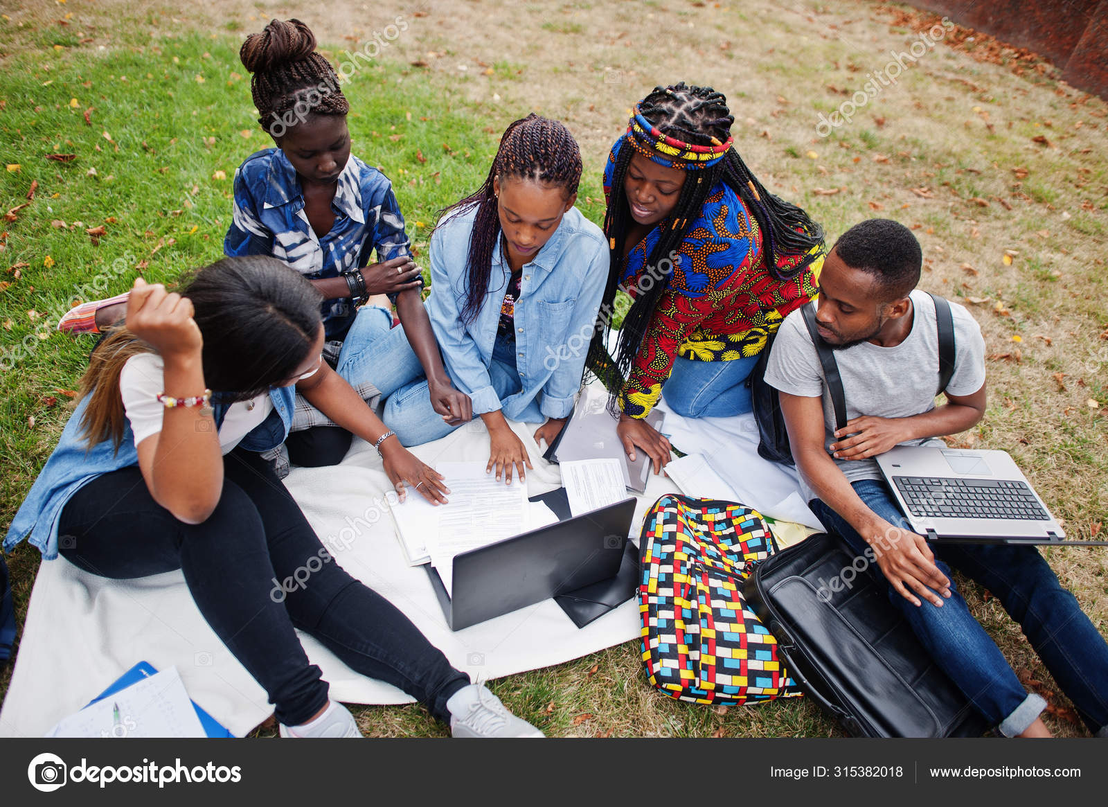 Group Of College Students Studying
