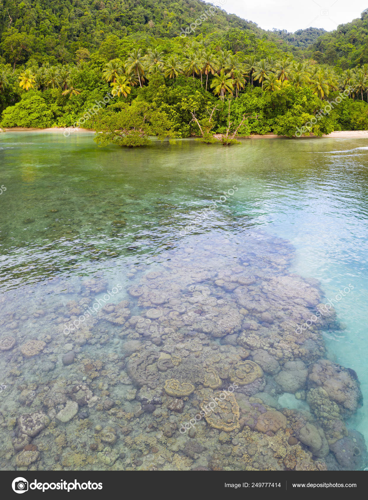 Aerial View Remote Island New Ireland Papua New Guinea Shows — Stock ...