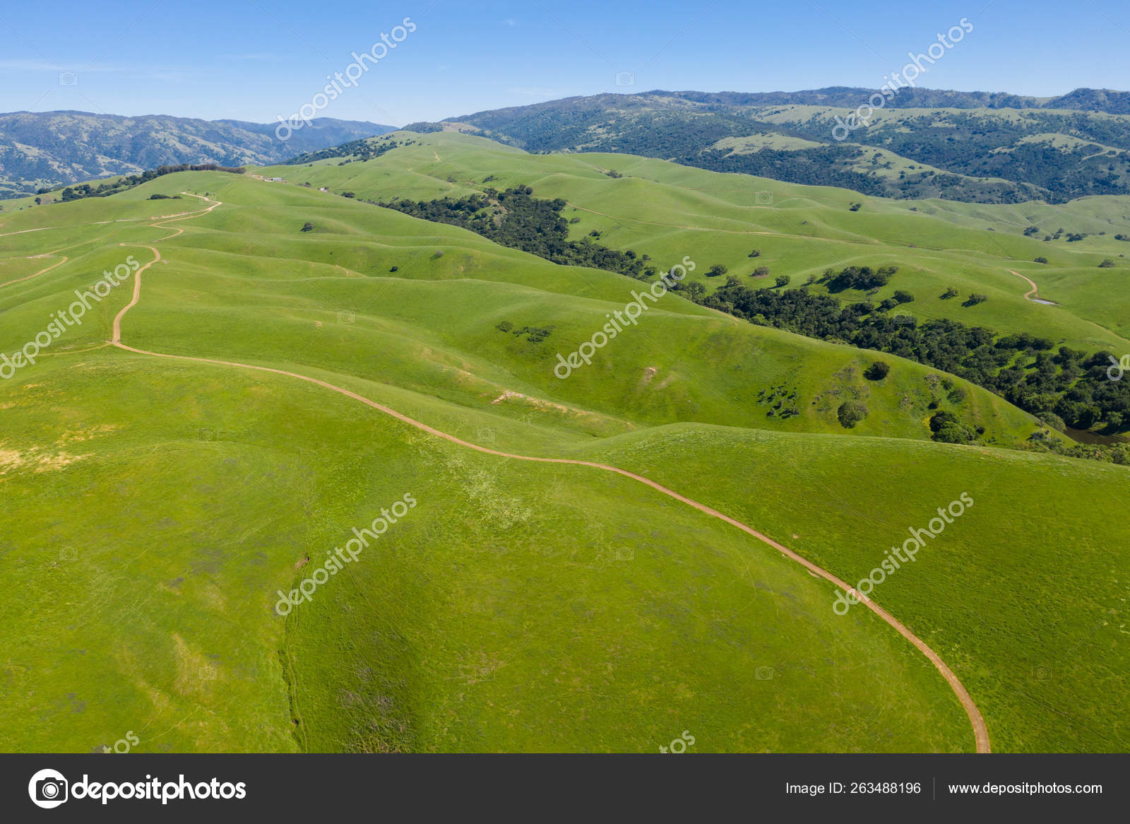 Aerial View Rolling Hills Northern California Tri Valley Region Shows ...