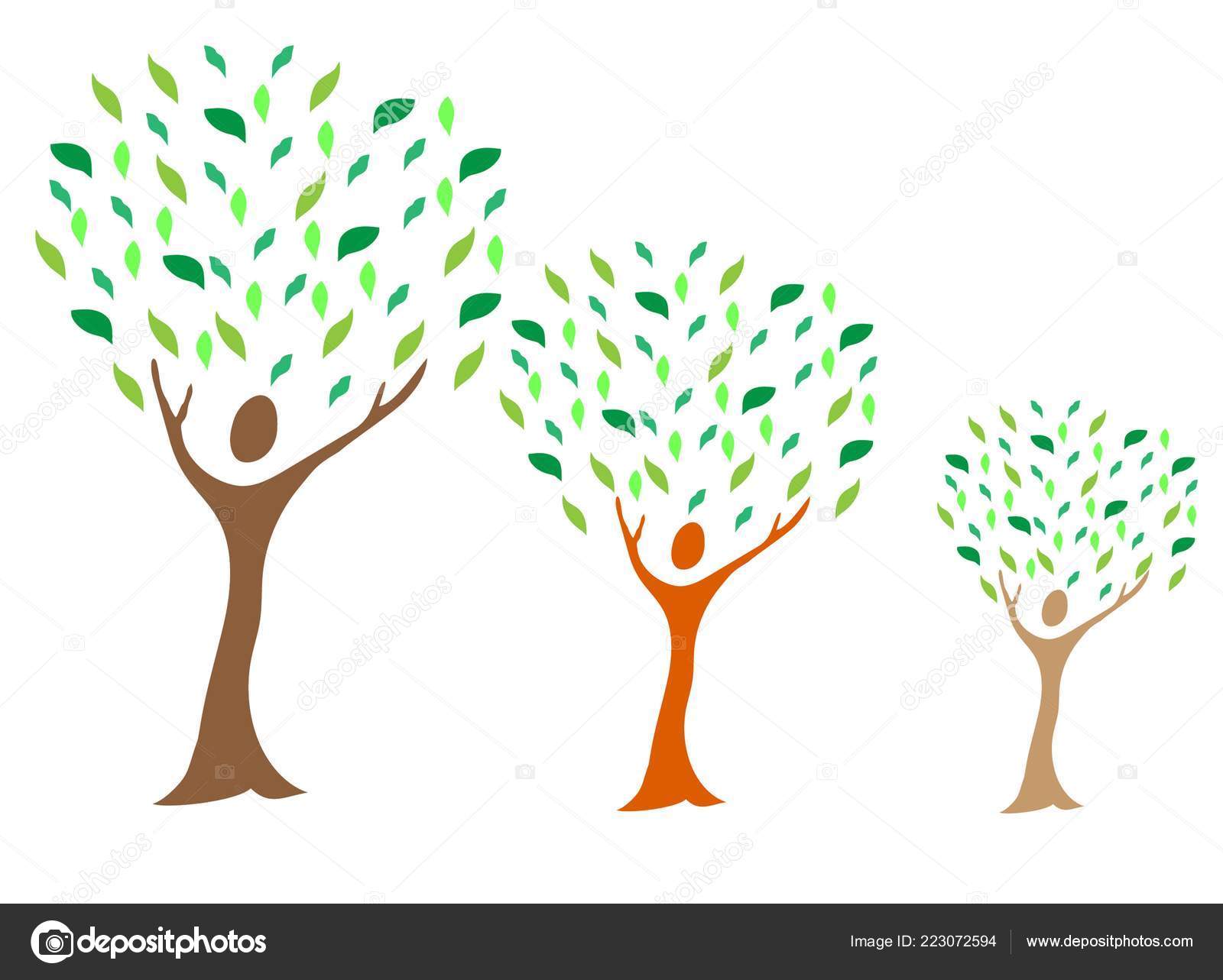Illustration Family Tree Design Isolated White Background Stock Vector ...