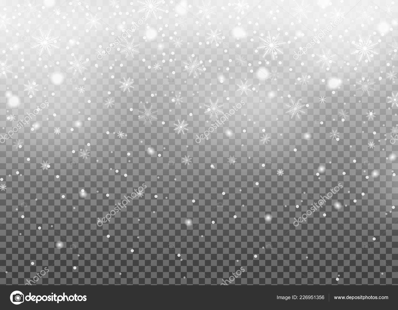 Realistic Falling Snow Isolated Transparent Background Winter Sky ...