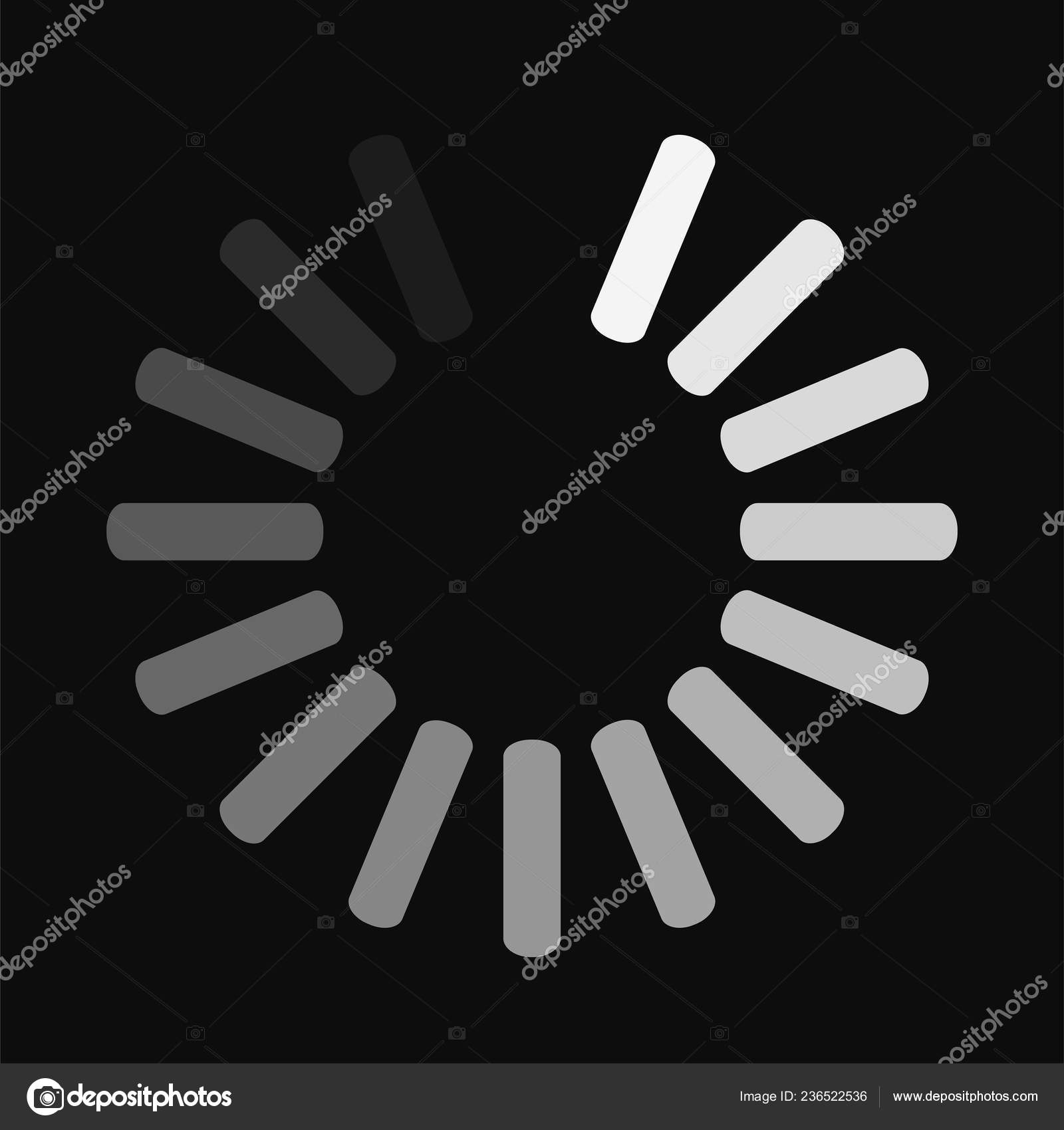 Download Sign Isolated Black Background Load Icon Data Loading Bar ...