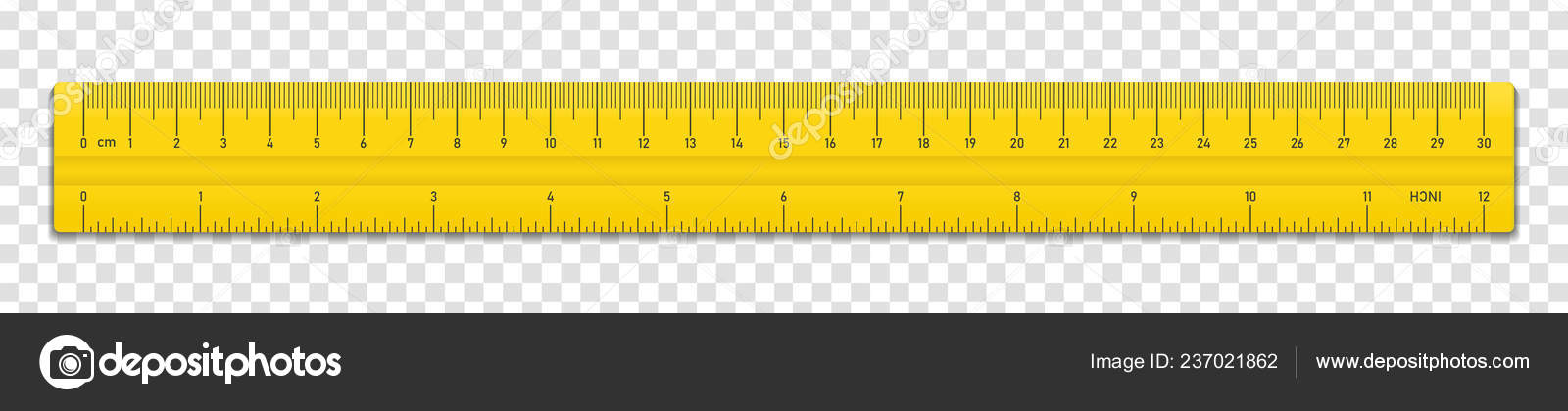 Realistic Plastic Yellow Tape Ruler Isolated Transparent Background ...