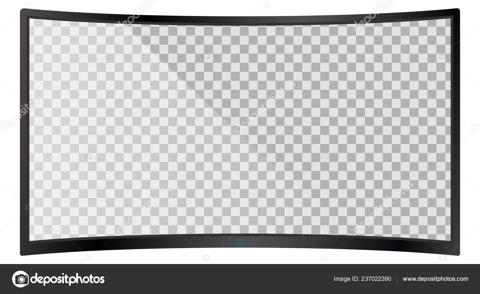 Realistic Modern Curved Monitor Isolated White Background Empty ...