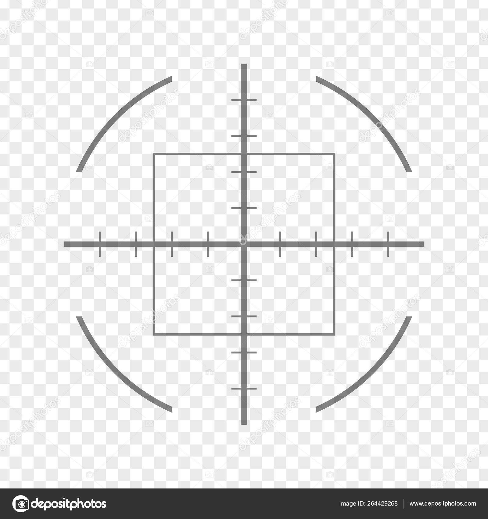 Sniper rifle aim isolated on transparent background. Crosshair target choose destination icon ...
