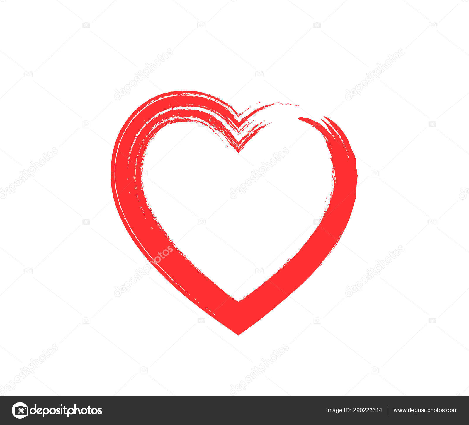 Signo rojo del corazón aislado en blanco. Icono de San Valentín. Forma ...