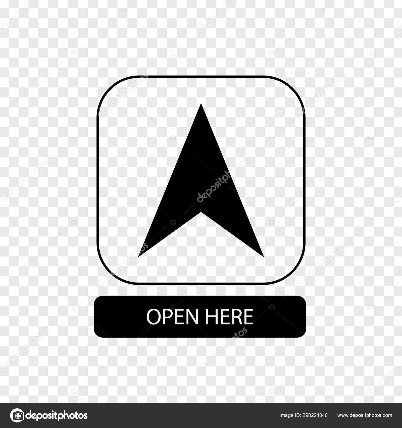 Open here sign. Flat packaging symbol. Mail box icon isolated on ...