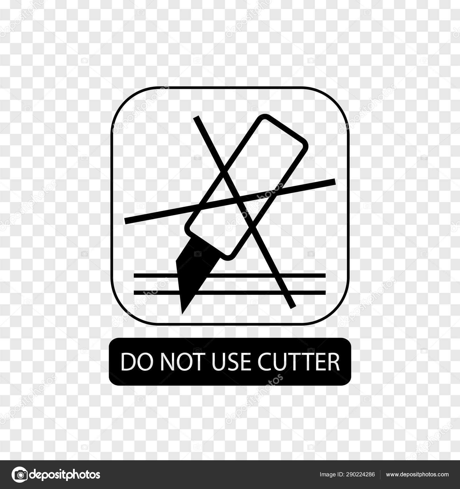 Do not use cutter sign. Flat packaging symbol. Mail box icon isolated ...