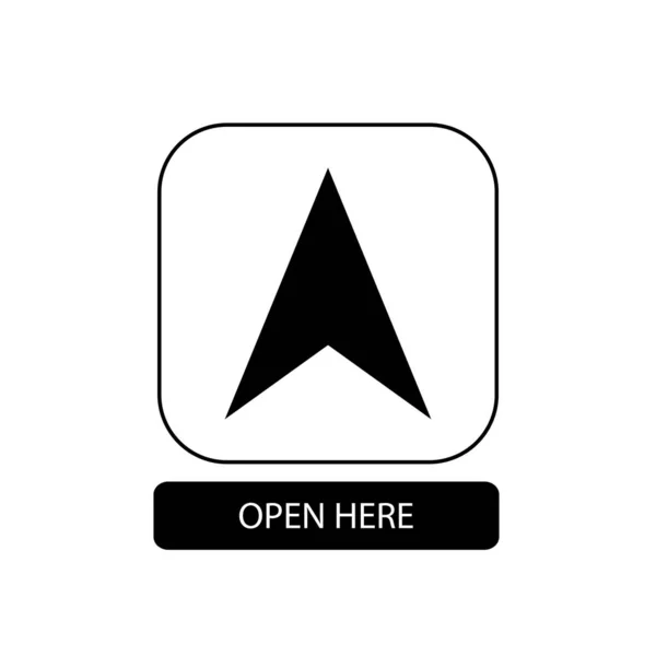 Open here sign. Flat packaging symbol. Mail box icon isolated on ...
