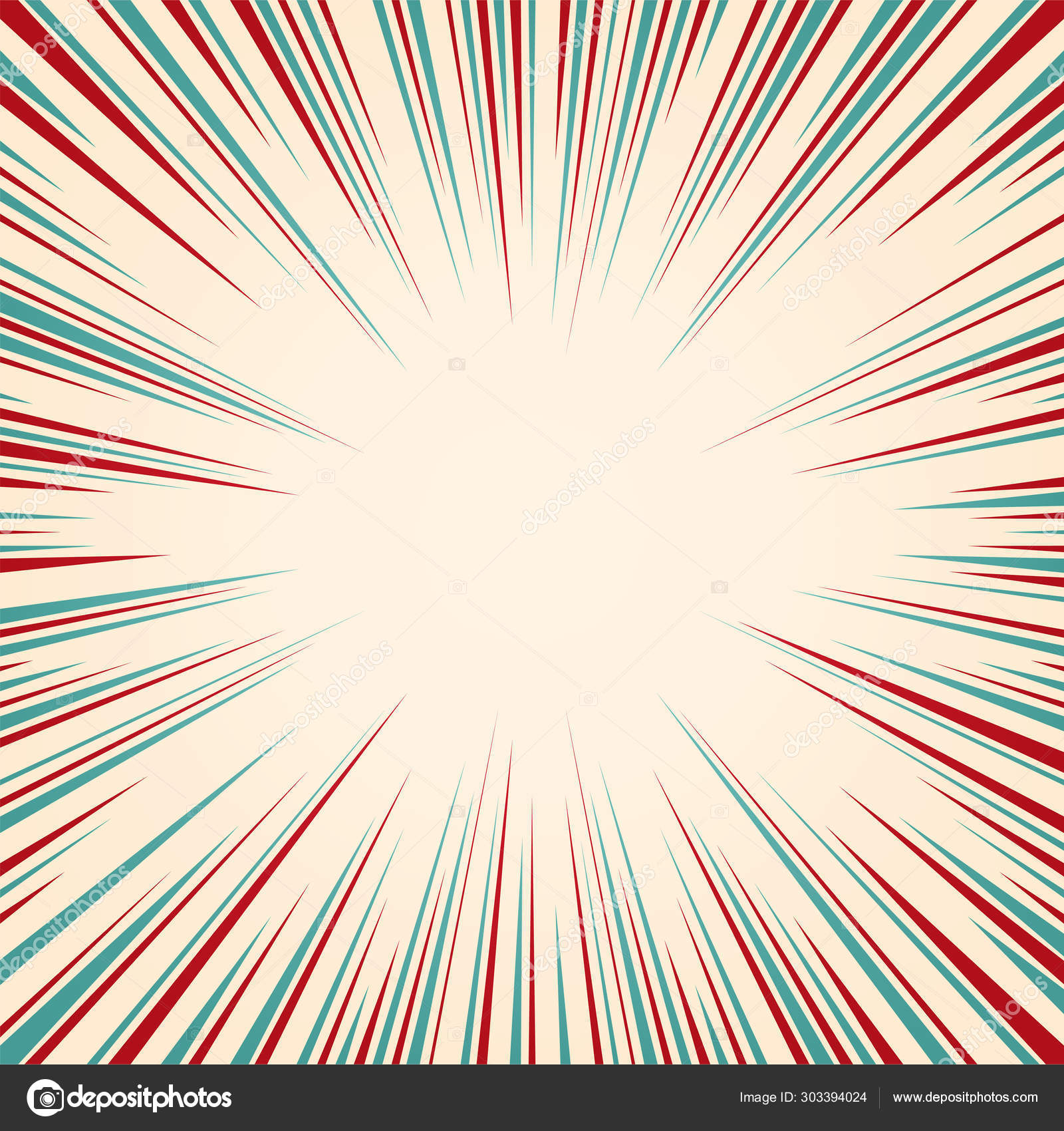 Vintage radial lines comics style backround. Manga action, speed ...