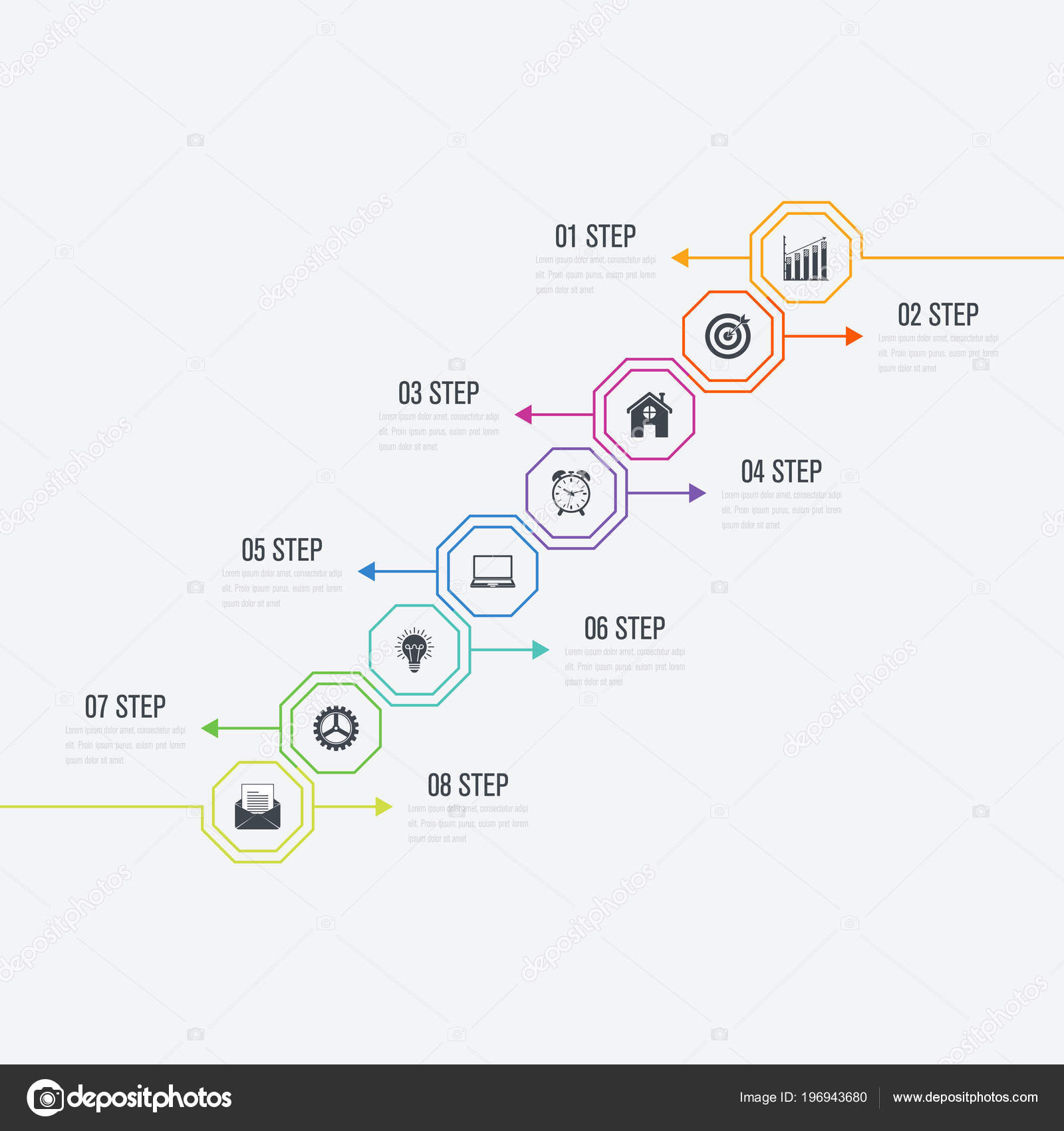 Vector illustration infographics 8 options Stock Vector by ©Amelisk ...