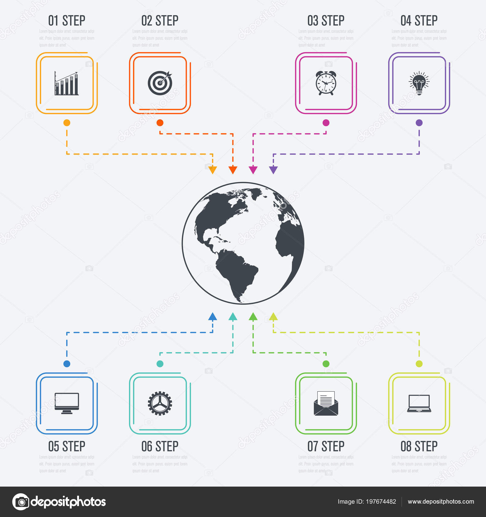 Vector illustration infographics 8 options Stock Vector by ©Amelisk ...