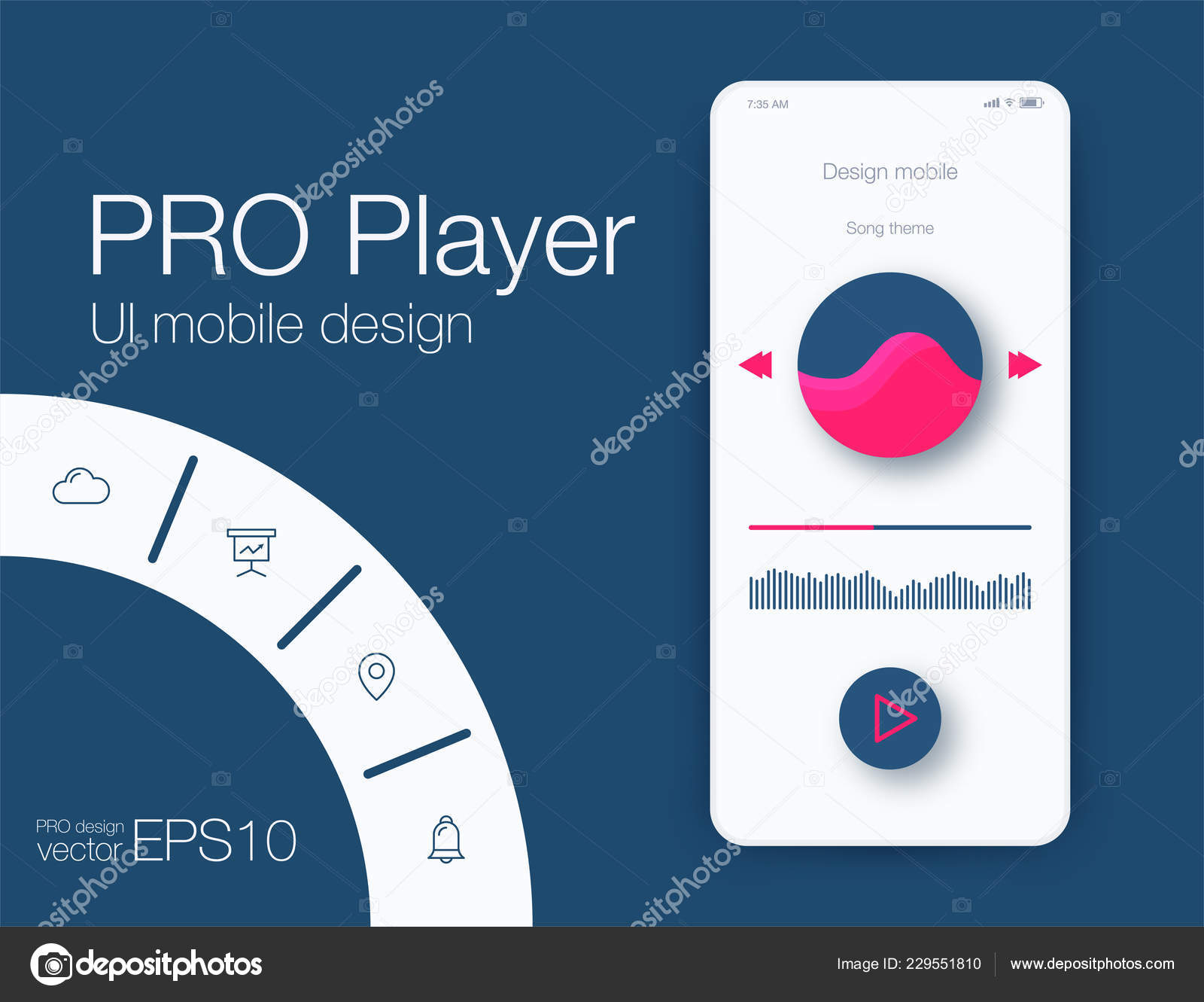 UX audio player templates. Stock vector eps10 Stock Vector by ©Amelisk ...