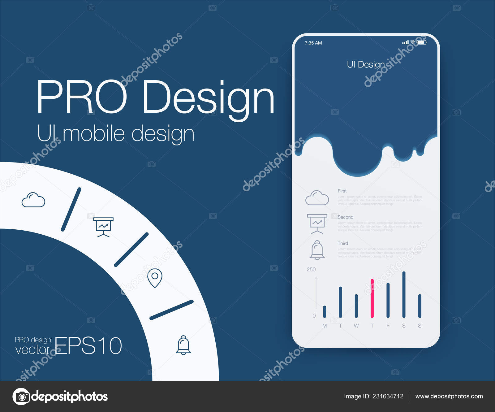User Interface Infographics Charts Graphs Flat Design Design Stock Vector by ©Amelisk 231634712