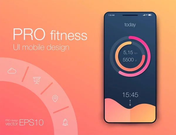 Fitness app. Ui ux design. UI design concept with web elements Stock ...