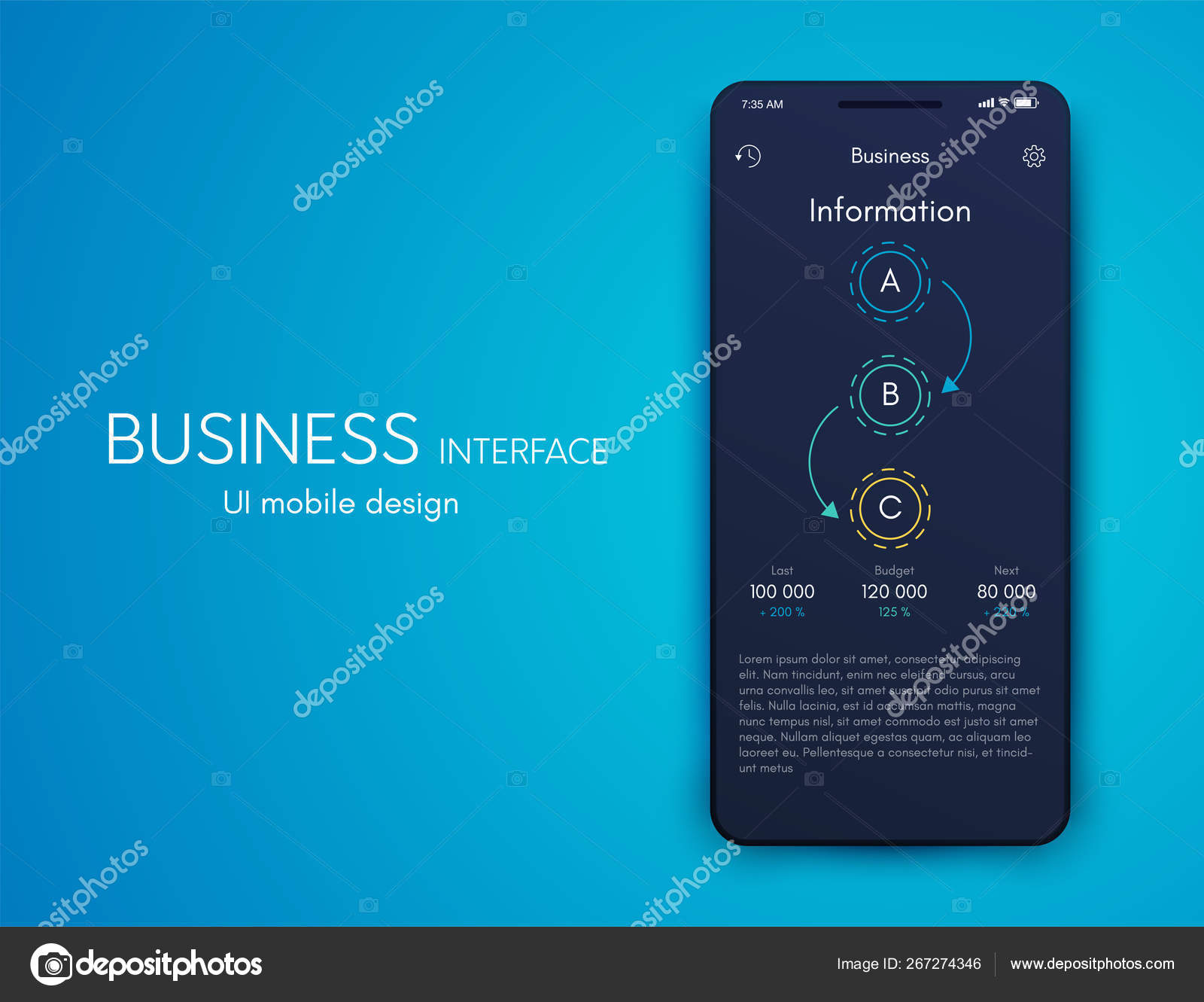 Mobile phone application for analytics. stock vector Stock Vector Image ...