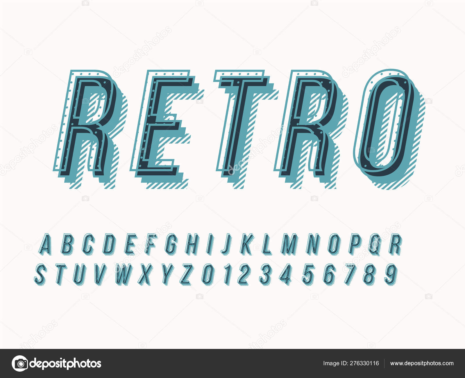 Retro font and alphabet. Stock vector illustration Stock Vector by ...