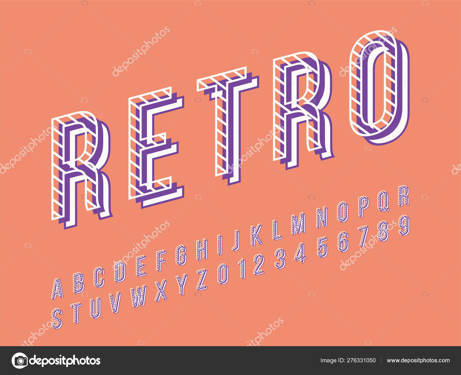 Retro font and alphabet. Stock vector illustration Stock Vector Image ...