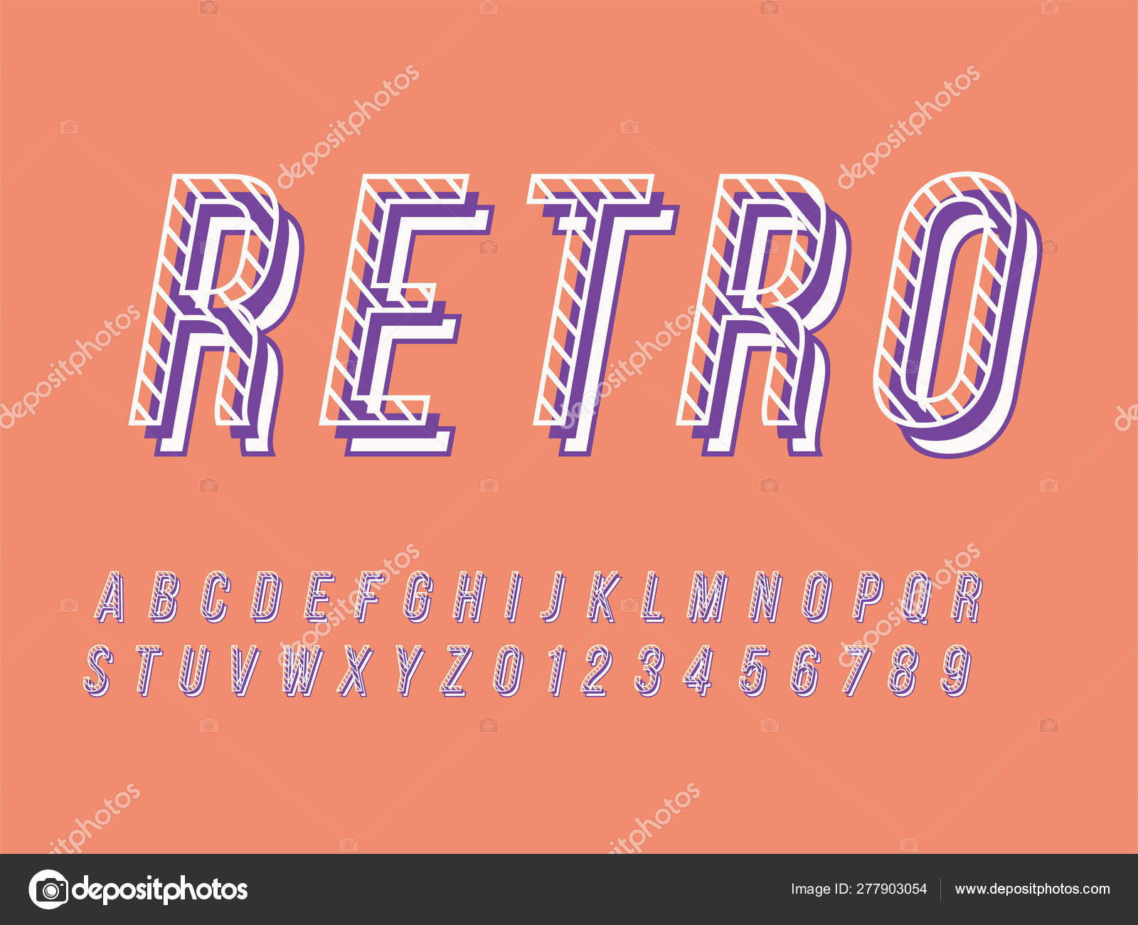 Retro font and alphabet. Stock vector illustration Stock Vector by ...