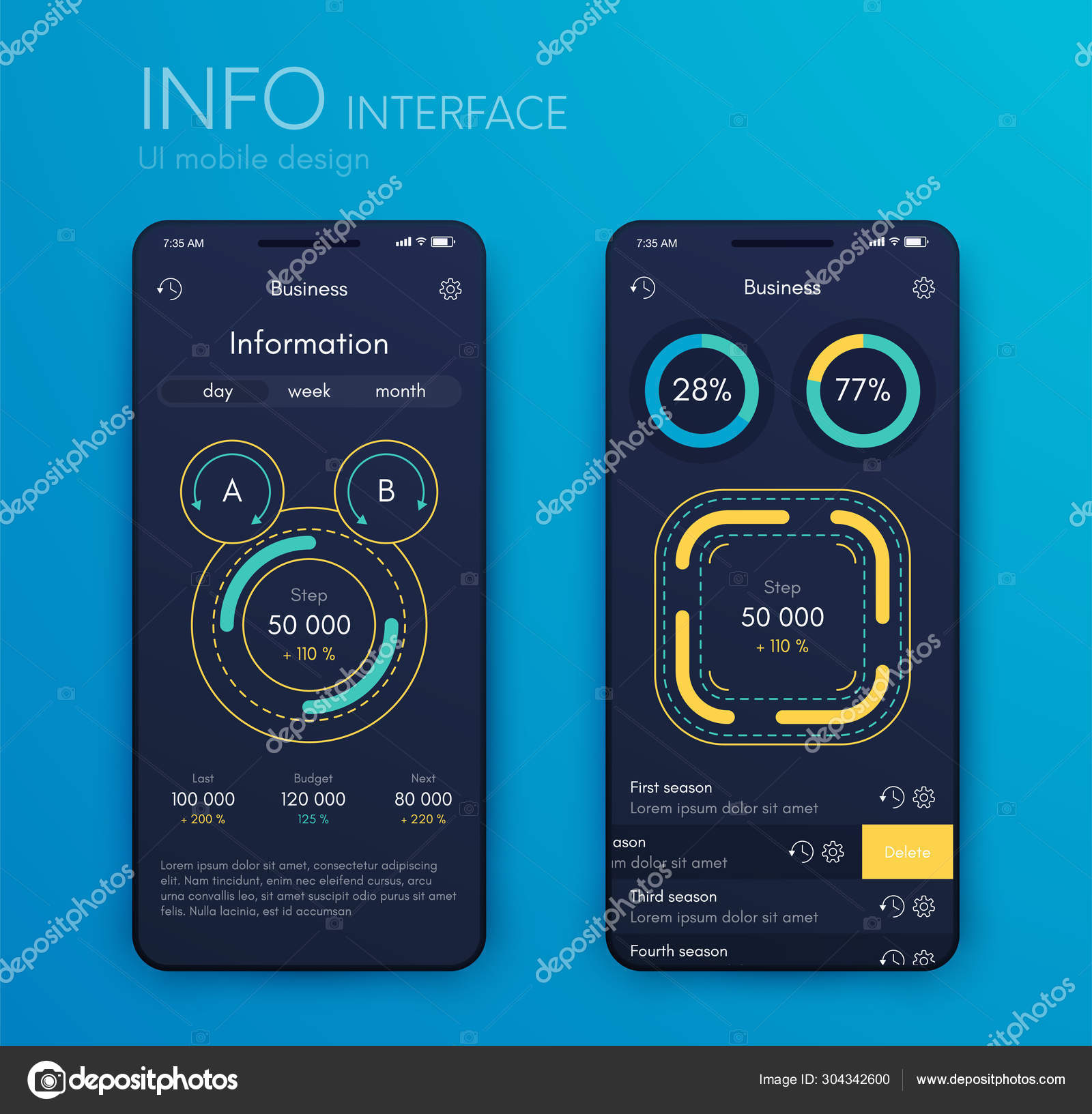 Mobile application interface. Ui design, stock vector Stock Vector by ...