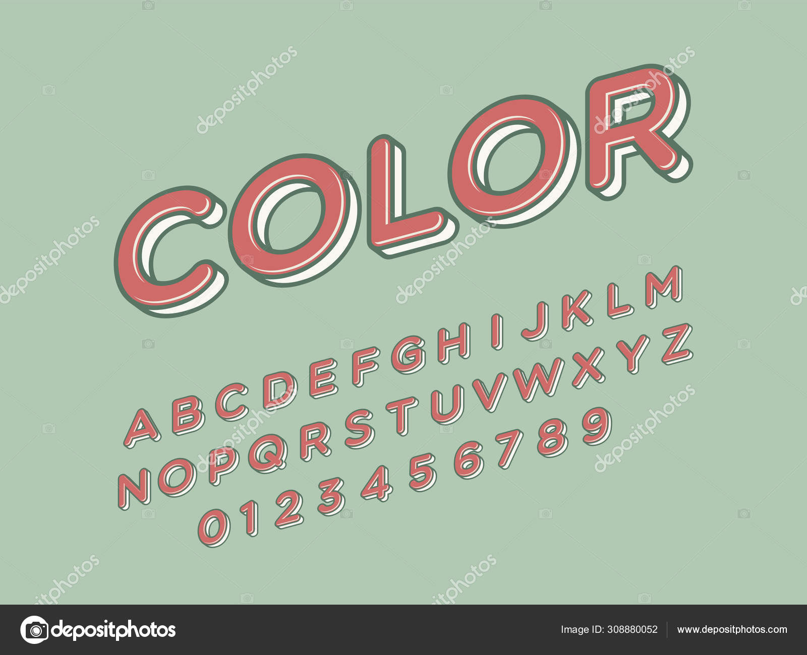 Retro font and alphabet. Stock vector illustration Stock Vector by ...