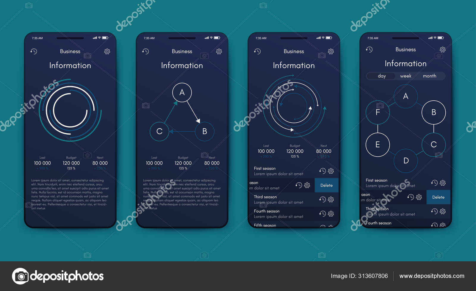 Different UI, UX, GUI screens and flat web icons for mobile apps Stock Vector by ©Amelisk 313607806