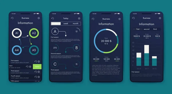 Different UI, UX, GUI screens and flat web icons for mobile apps Stock ...