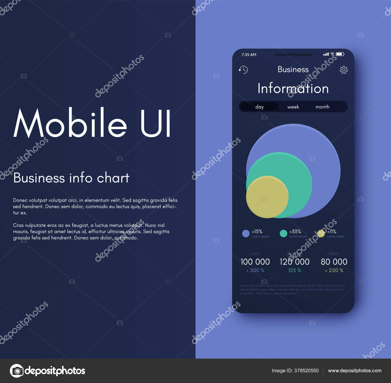 Mobile Application Infographic Interface Design Vector Illustration ...