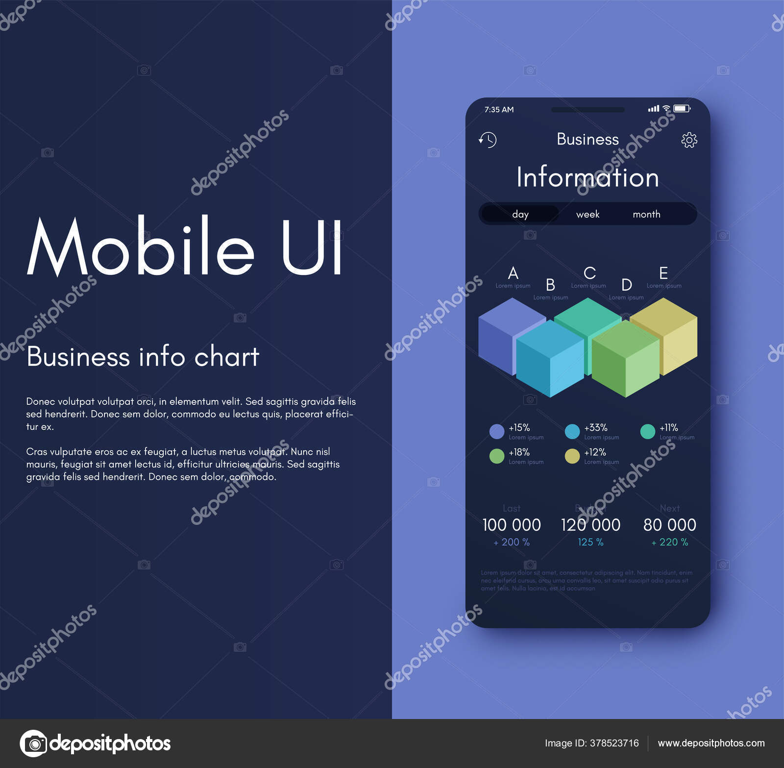 Mobile Application Infographic Interface Design Vector Illustration ...