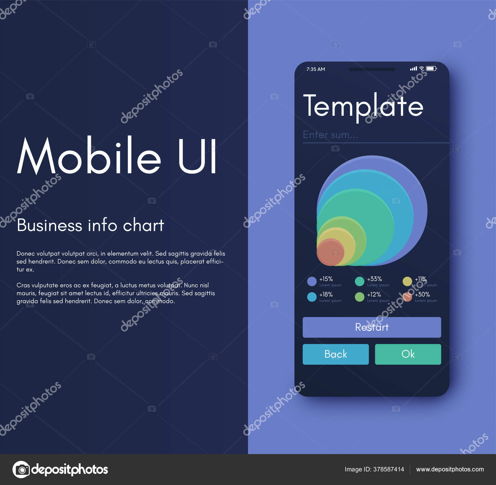 Mobile Application Infographic Interface Design Vector Illustration Infographics Web Mobile ...